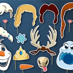 Frozen Party Photo Booth Props, DIGITAL DOWNLOAD, Birthday Decoration ...