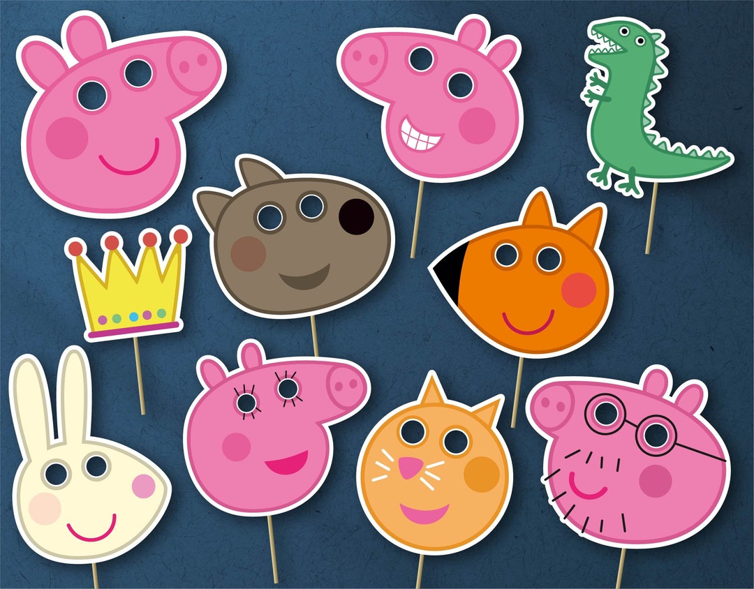 Peppa Pig Party Photobooth Props, DIGITAL DOWNLOAD, Birthday Decoration ...