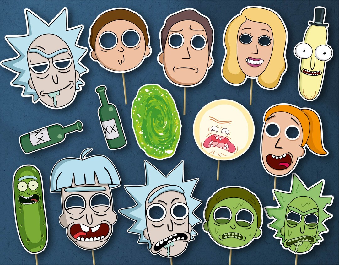 Rick and Morty Party Photobooth Props, DIGITAL DOWNLOAD, Birthday ...