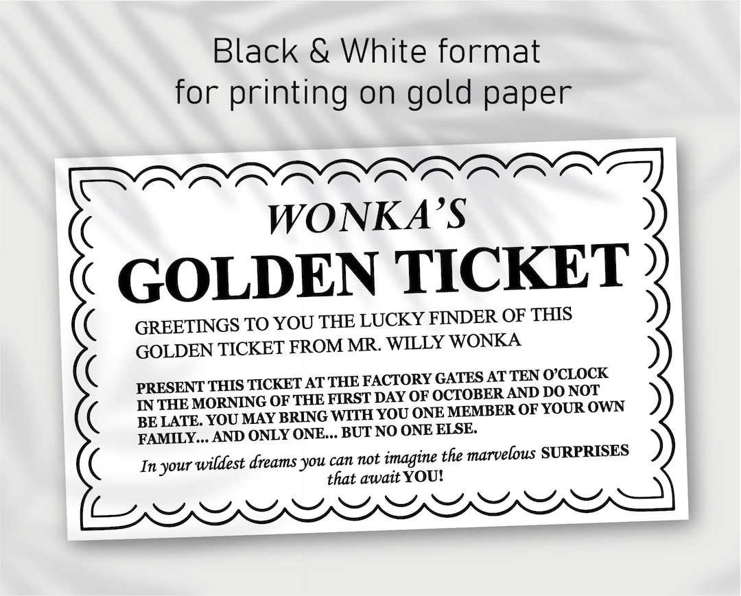 Transparent Golden Ticket - Digital File - PNG and PDF - Instant Access ...
