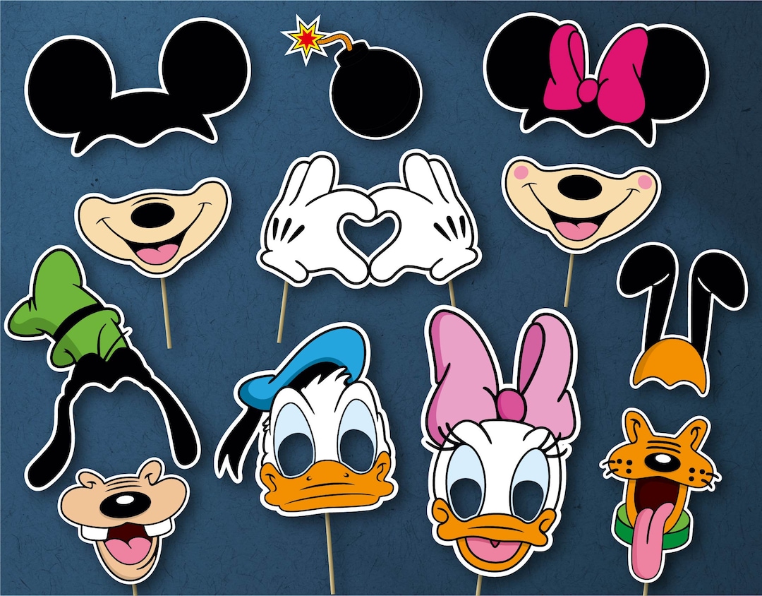 Mickey Mouse Party Photobooth Props, DIGITAL DOWNLOAD, Birthday ...