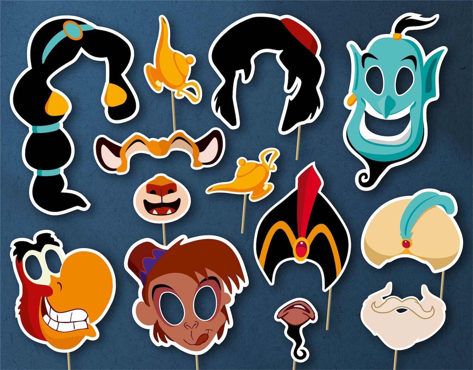 Aladdin Party Photo Booth Props DIGITAL DOWNLOAD Birthday - Etsy