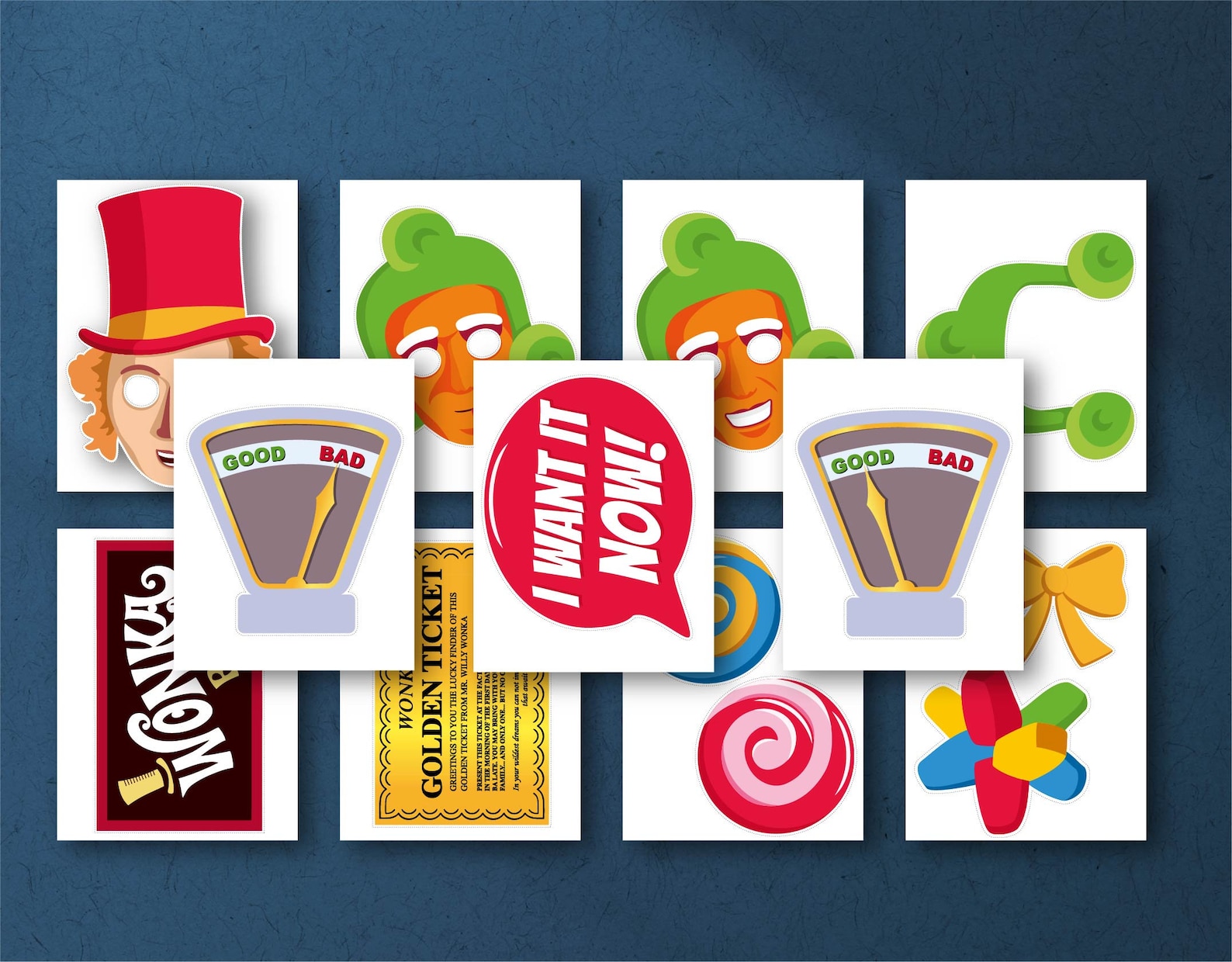 Willy Wonka Party Photobooth Props, DIGITAL DOWNLOAD, Birthday ...