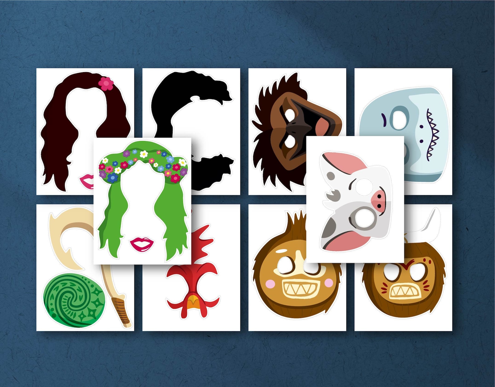 Moana Party Photo Booth Props, DIGITAL DOWNLOAD, Birthday Decoration - Etsy