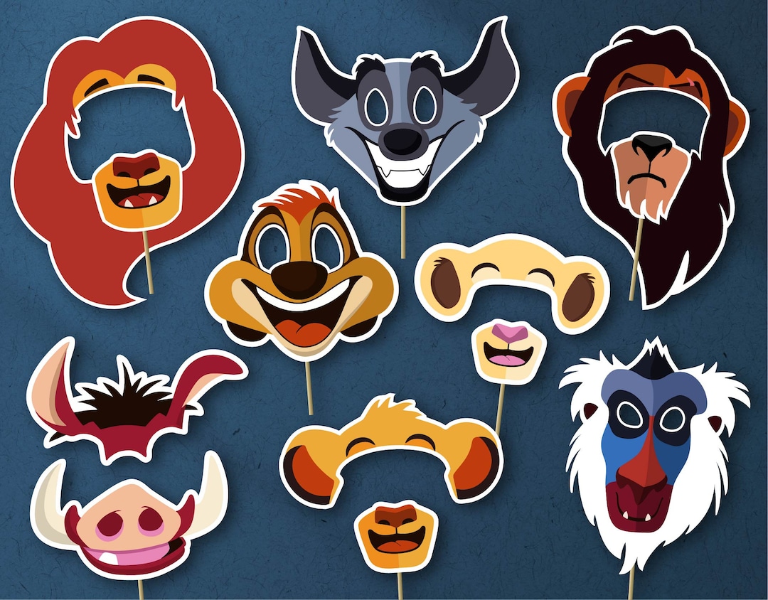 Lion King Party Photobooth Props, DIGITAL DOWNLOAD, Birthday Decoration ...