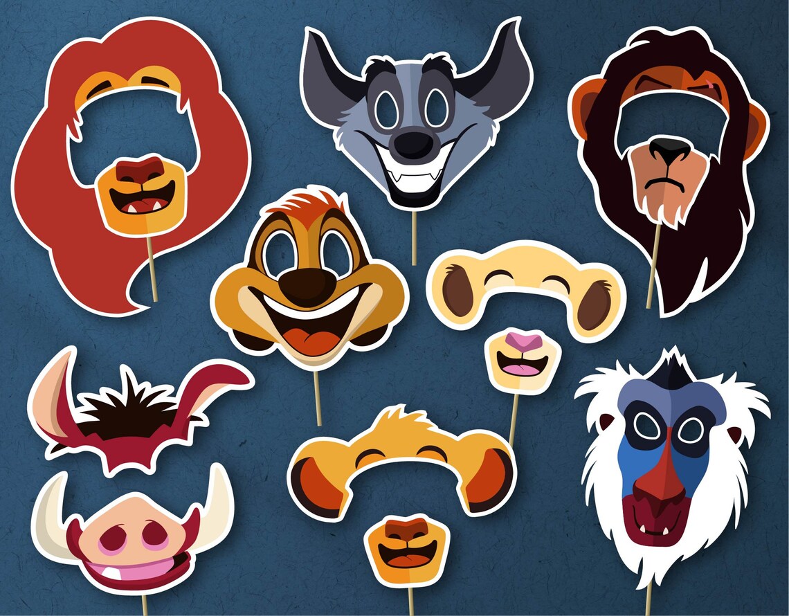 Lion King Party Photobooth Props, DIGITAL DOWNLOAD, Birthday Decoration ...