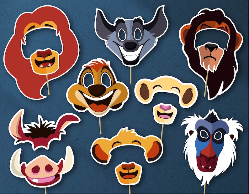 Lion King Party Photobooth Props, DIGITAL DOWNLOAD, Birthday Decoration ...