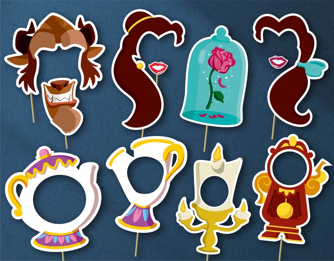 Beauty and the Beast Party Photo Booth Props, DIGITAL DOWNLOAD ...