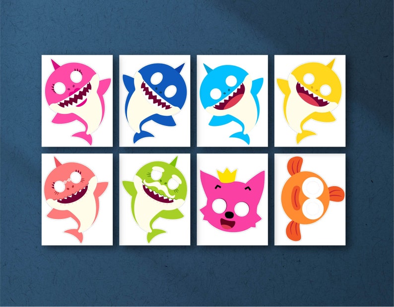 Sharks Party Photo Booth Props DIGITAL DOWNLOAD Birthday - Etsy