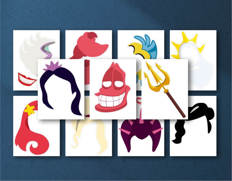 Little Mermaid Party Photo Booth Props DIGITAL DOWNLOAD - Etsy