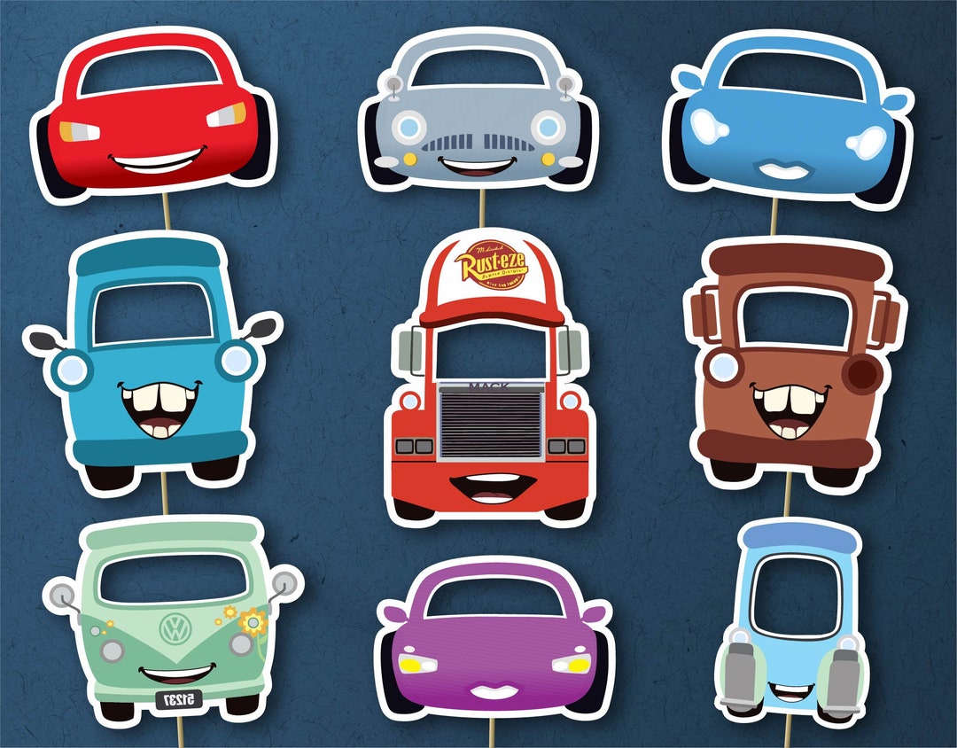 Cars Party Photo Booth Props, DIGITAL DOWNLOAD, Birthday Decoration - Etsy