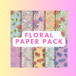 Floral Paper Pack 10 Digital Files COMMERCIAL LICENSE - Etsy
