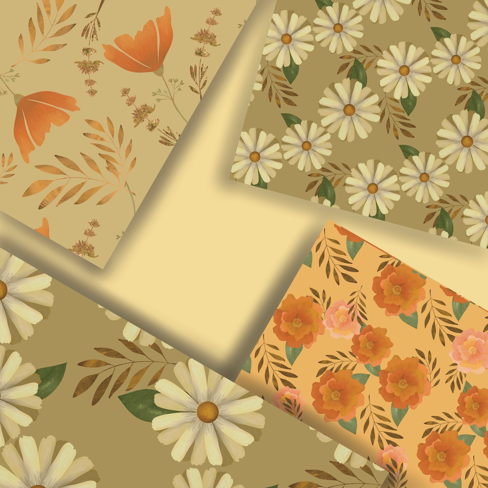 Vintage Floral Paper Pack 10 Digital Files - Etsy