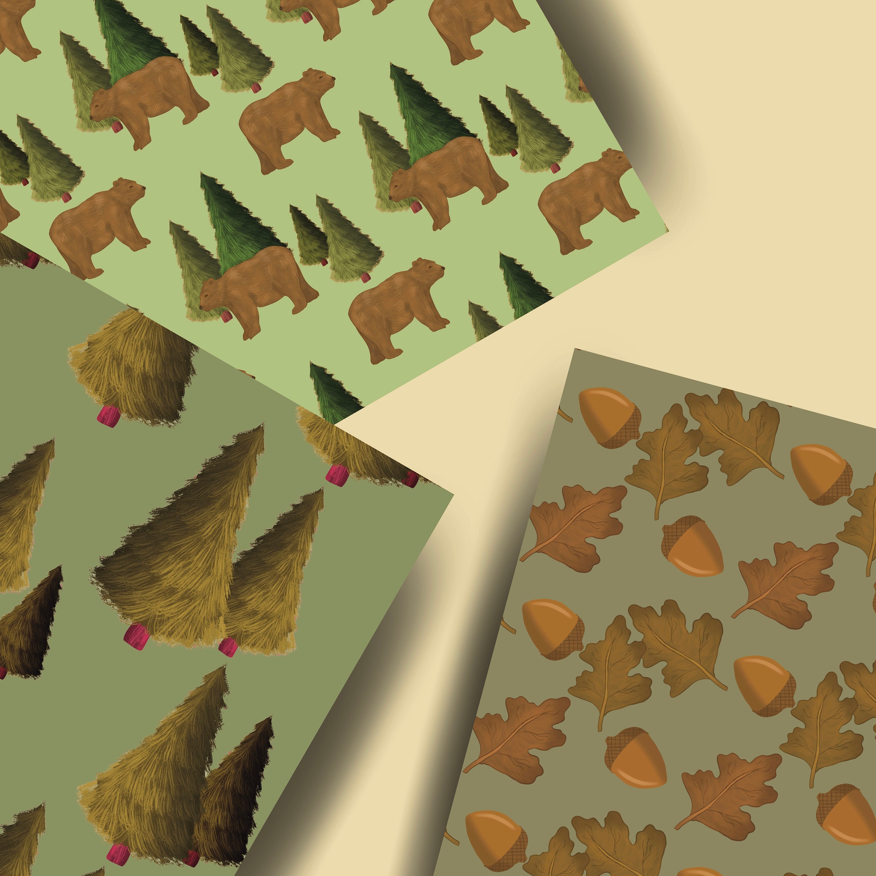 Forest Paper Pack 10 Digital Files Seamless Surface Pattern COMMERCIAL ...