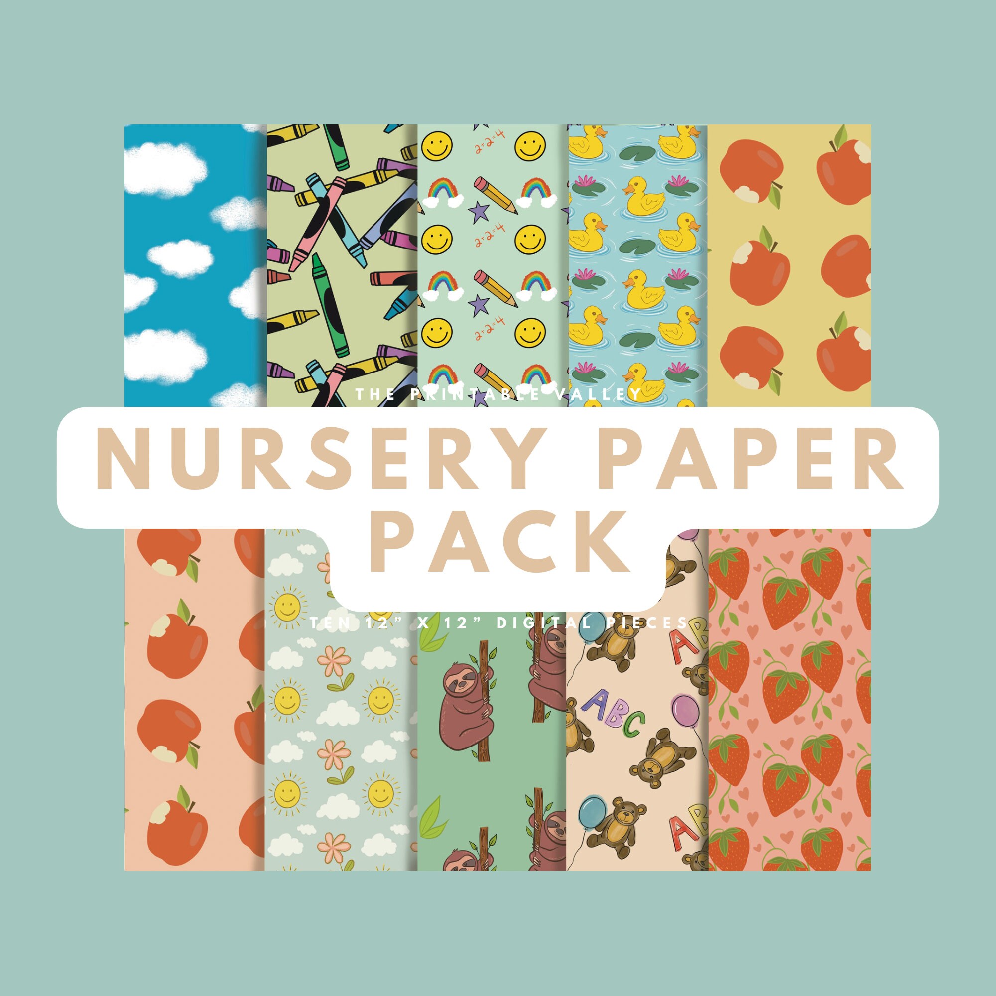 Nusery Paper Pack 10 Digital Files COMMERCIAL LICENSE - Etsy