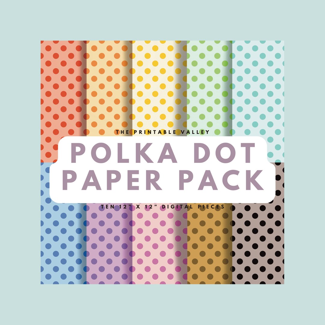 Polka Dot Paper Pack 10 Digital Files 12 X 12 Seamless Surface Patterns ...