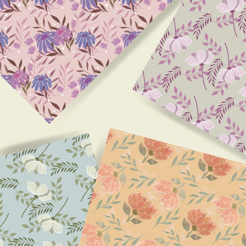 Floral Paper Pack 10 Digital Files COMMERCIAL LICENSE - Etsy
