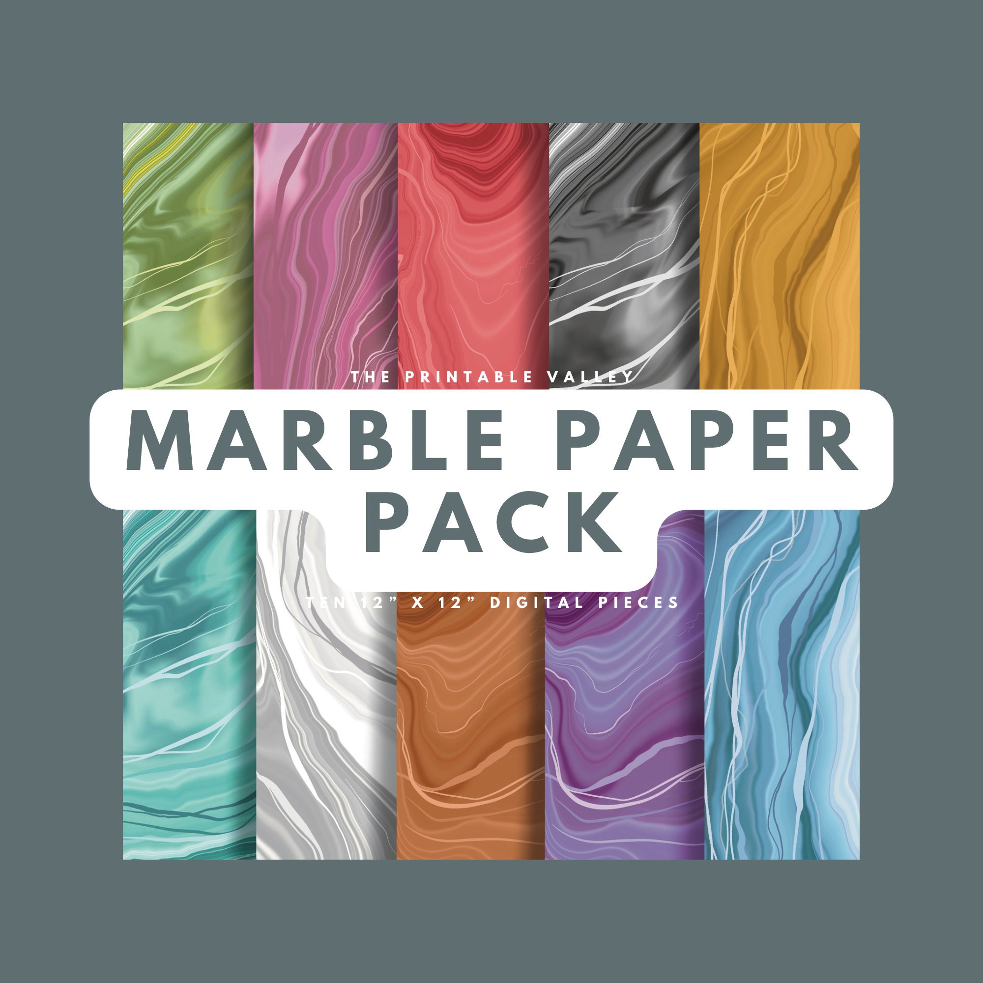 Marble Paper Pack 10 Digital Files - Etsy