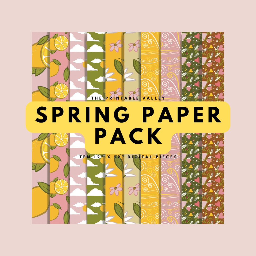 Spring Paper Pack 10 Digital Files COMMERCIAL LICENSE - Etsy