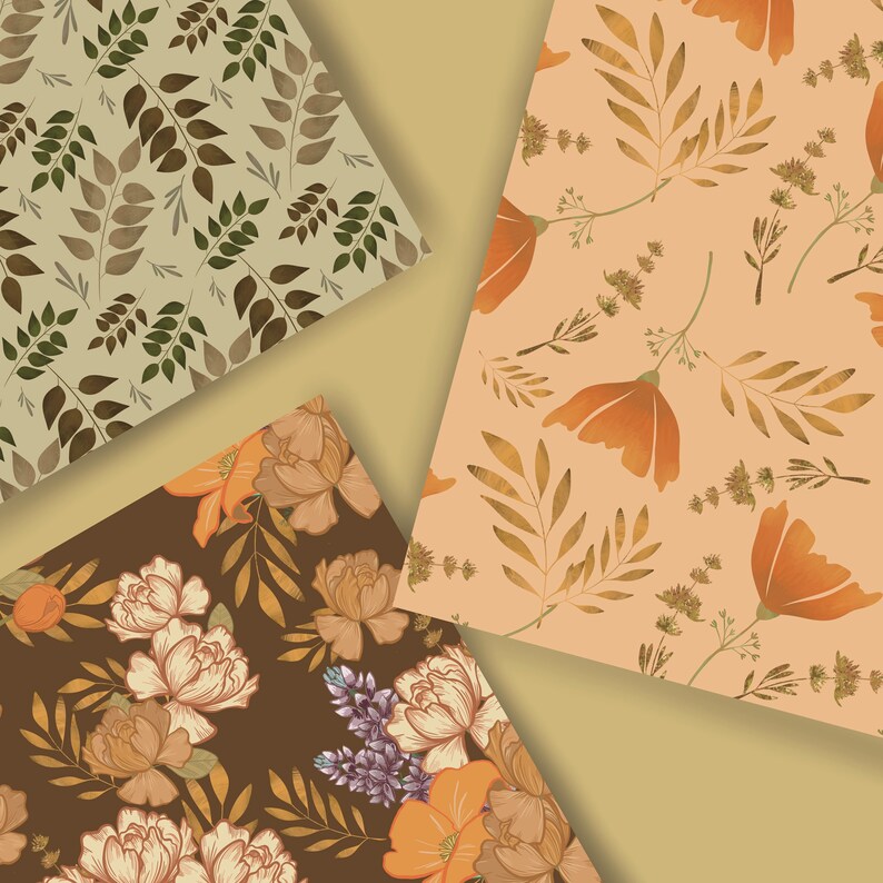 Vintage Floral Paper Pack 10 Digital Files - Etsy