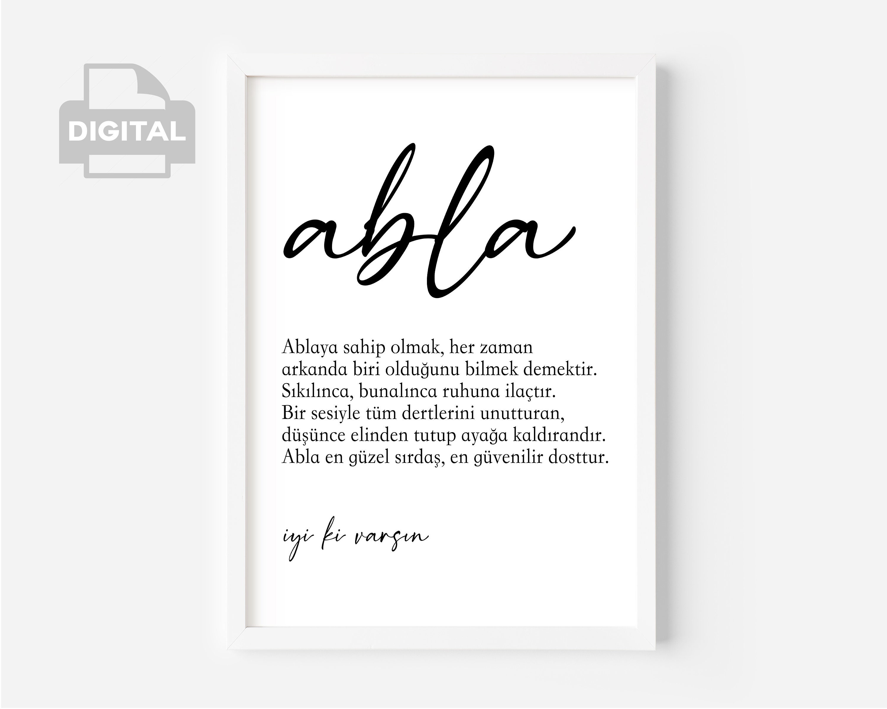 Zuhause Ausdrucken, Ablaya Hediye, Abla Icin Bayram Hediyesi, Bayram ...