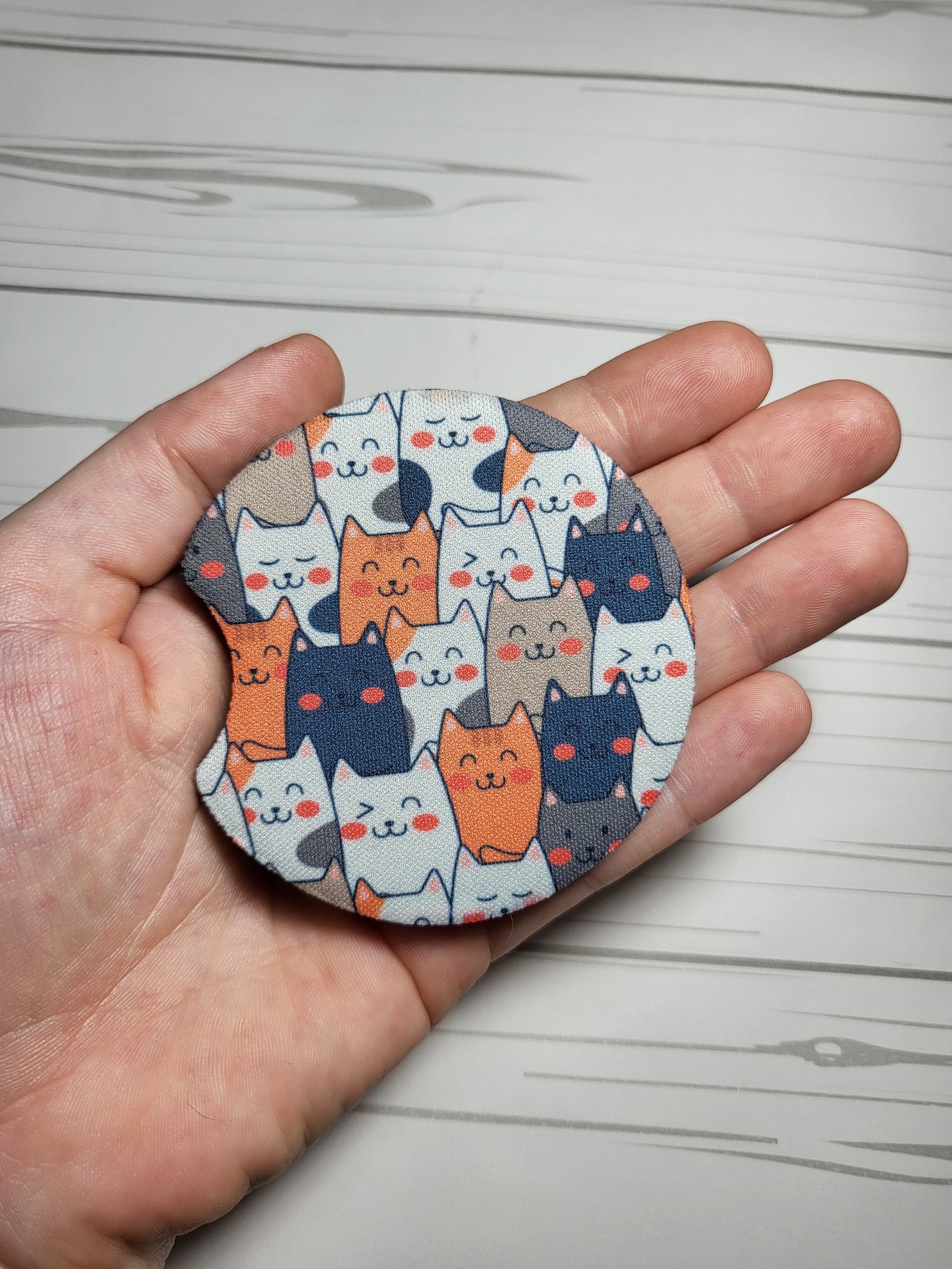 Car Coasters Tabby Cat Cute Orange Cat Head Coaster Set Cat Parent Cup ...