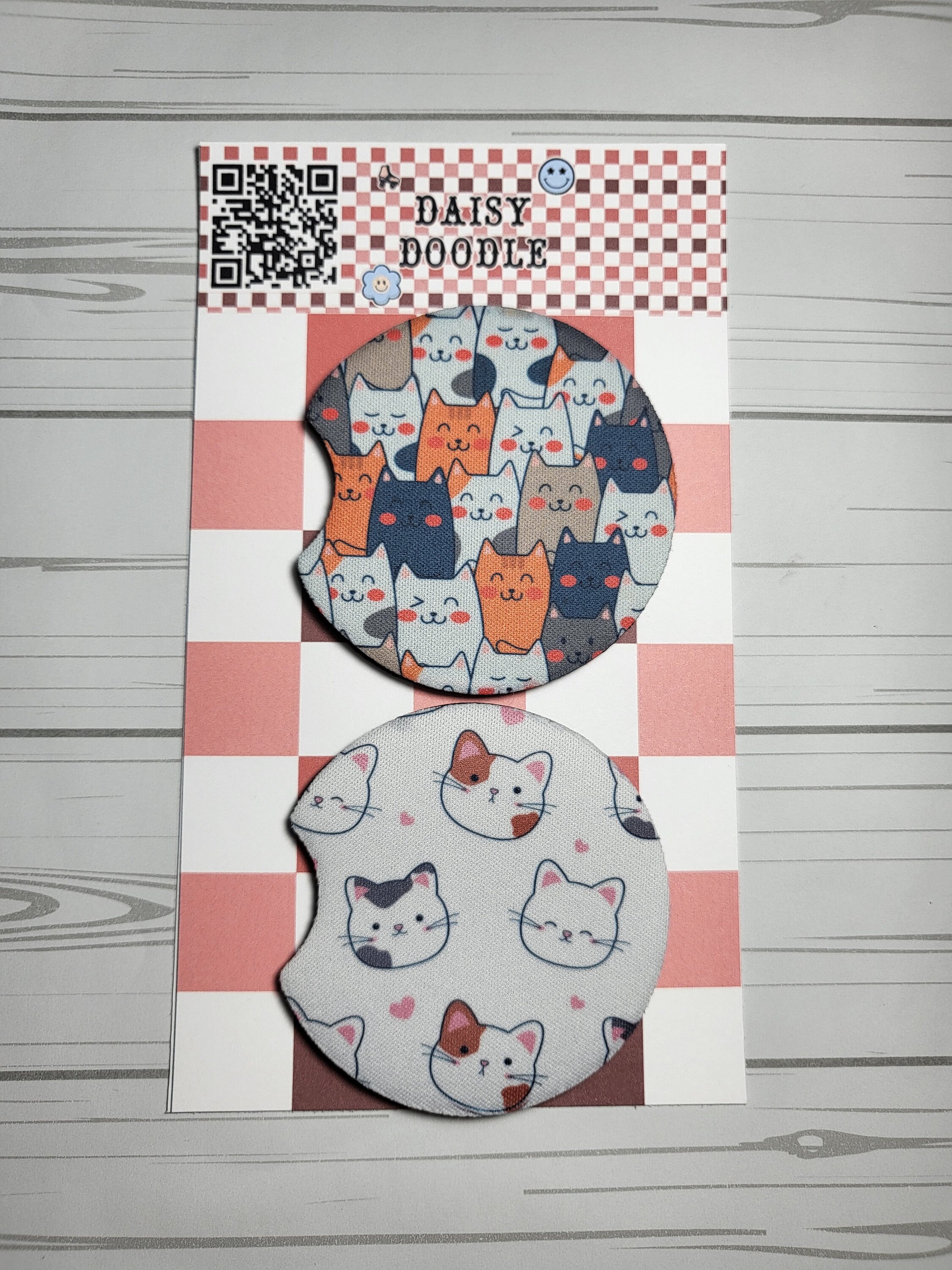 Car Coasters Tabby Cat Cute Orange Cat Head Coaster Set Cat Parent Cup ...