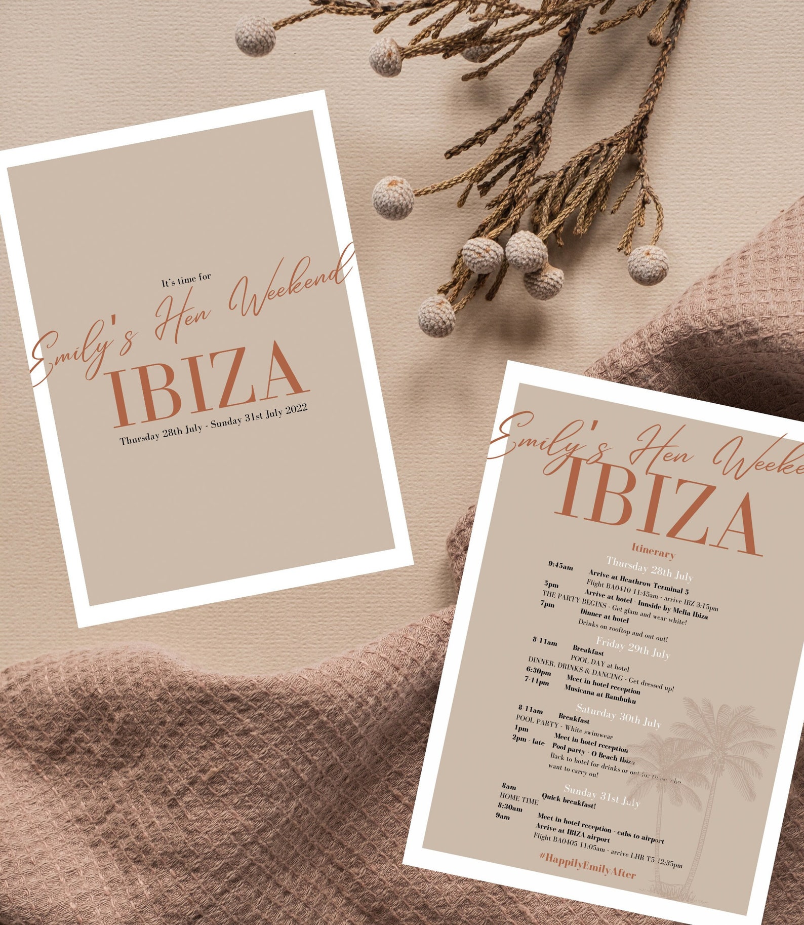 Hen Do Itinerary, Itinerary Digital Template, Hen Do Invite ...