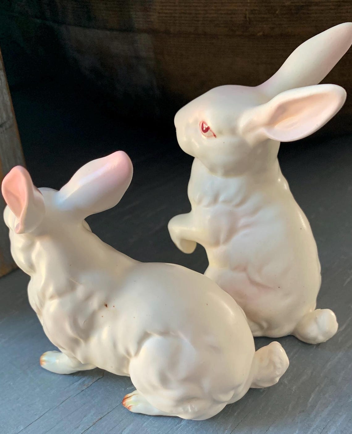 Vintage Lefton Rabbit Set - Etsy