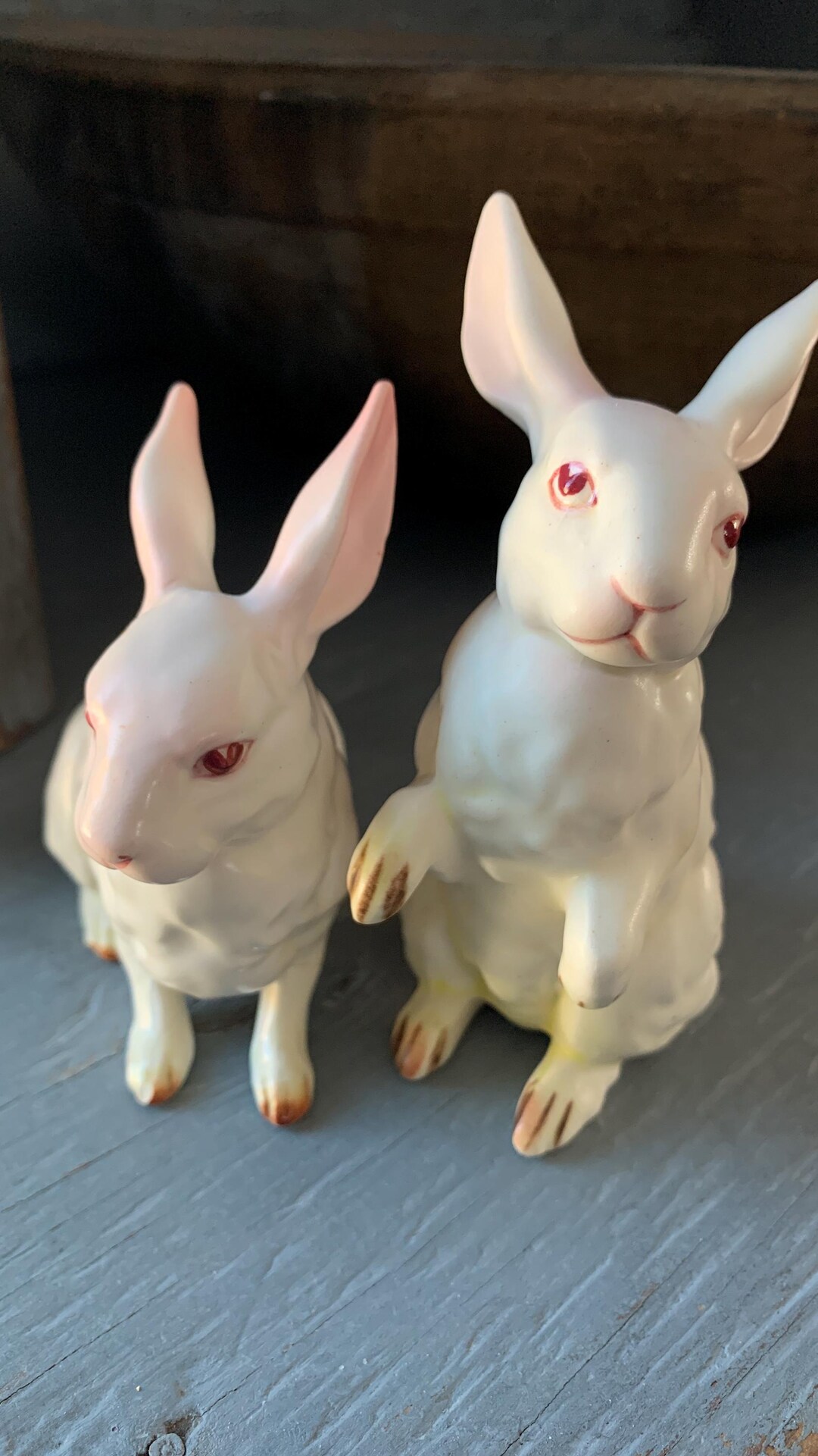 Vintage Lefton Rabbit Set - Etsy