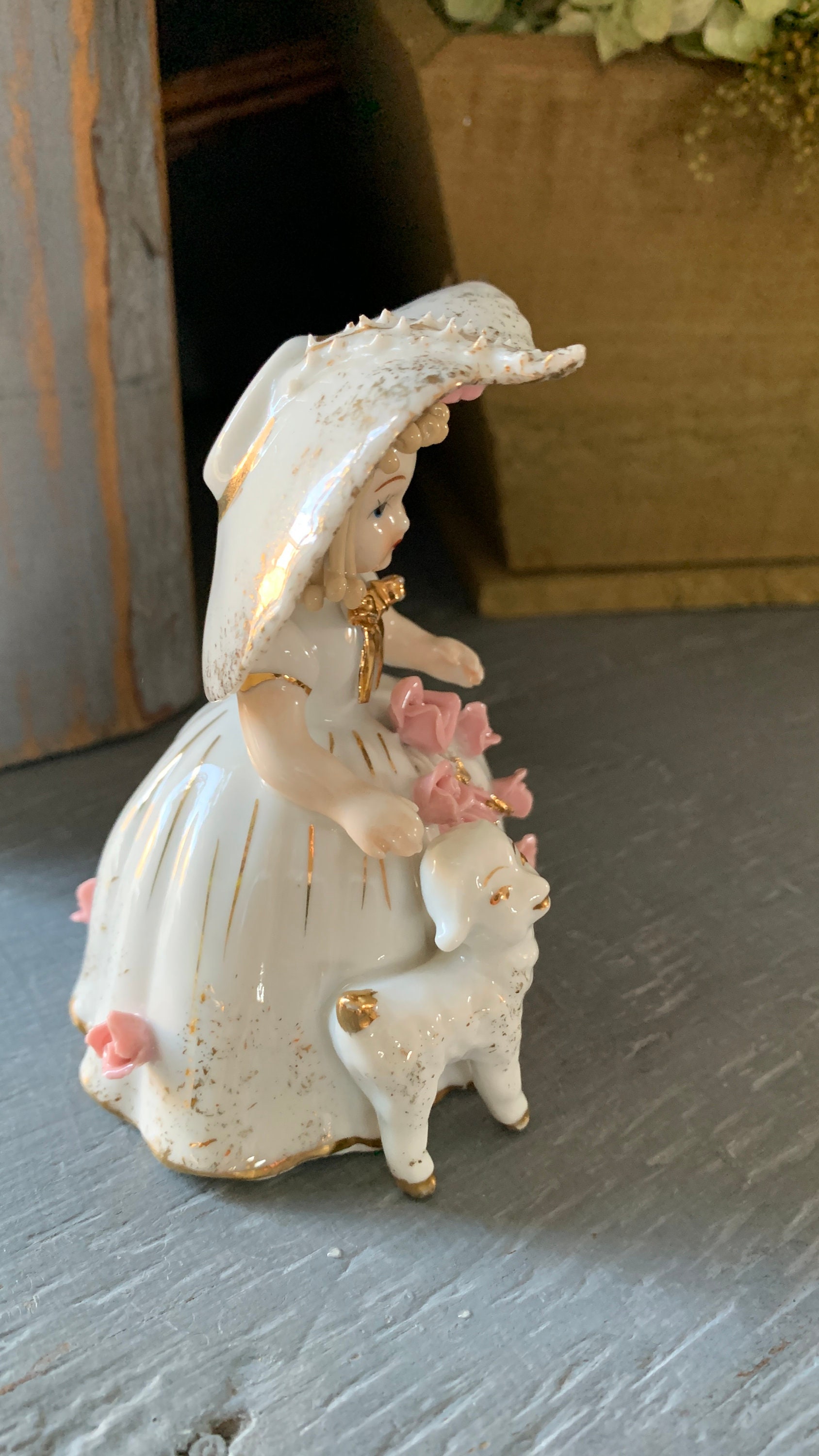 Lefton “mary Had a Little Lamb“ Figurine - Etsy