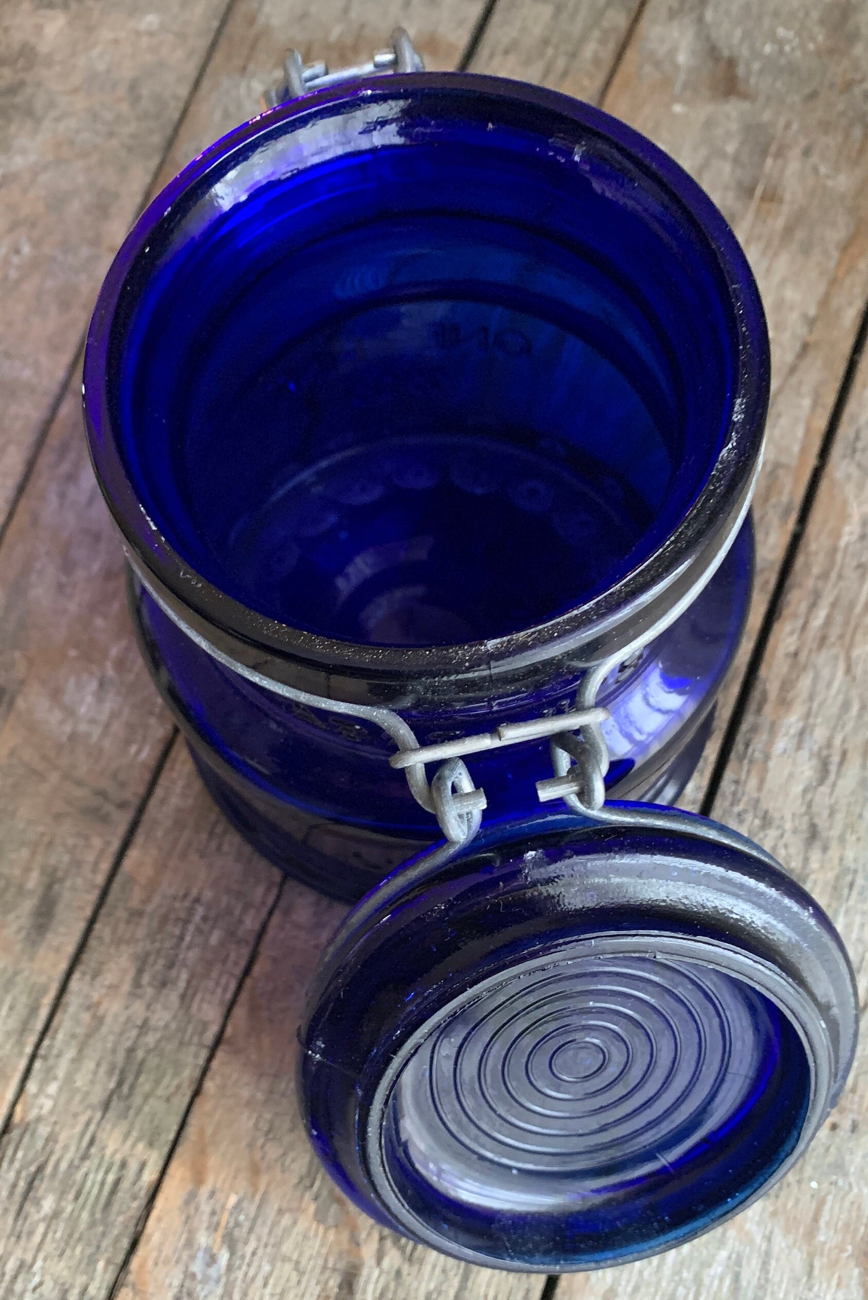 Vintage Cobalt Blue Jar - Etsy