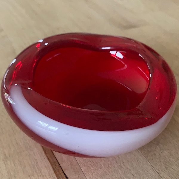 Red Glass Ashtray - Etsy
