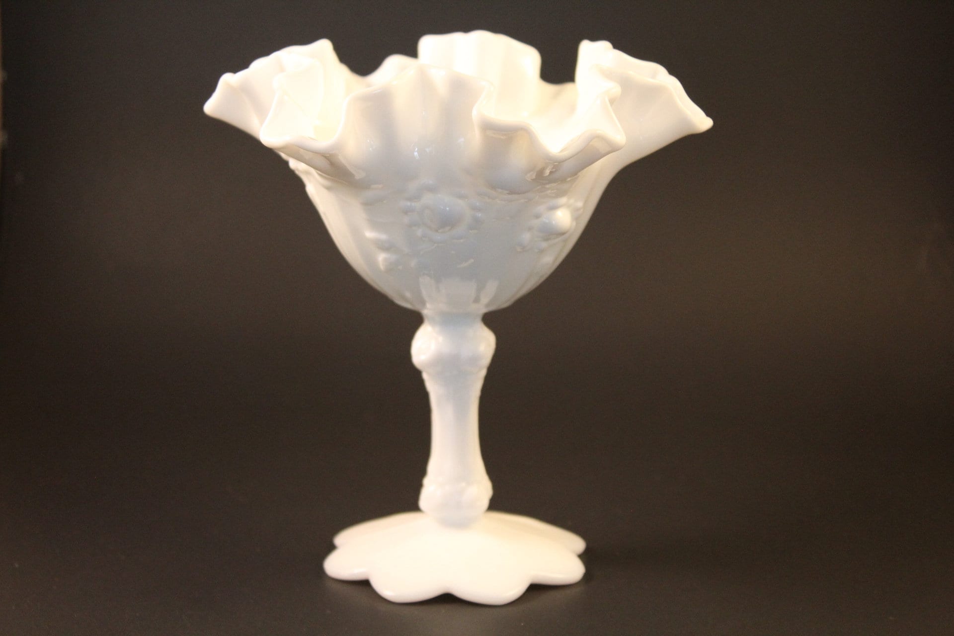 Vintage Fenton Milk Glass Pedestal Compote/candy Dish - Etsy