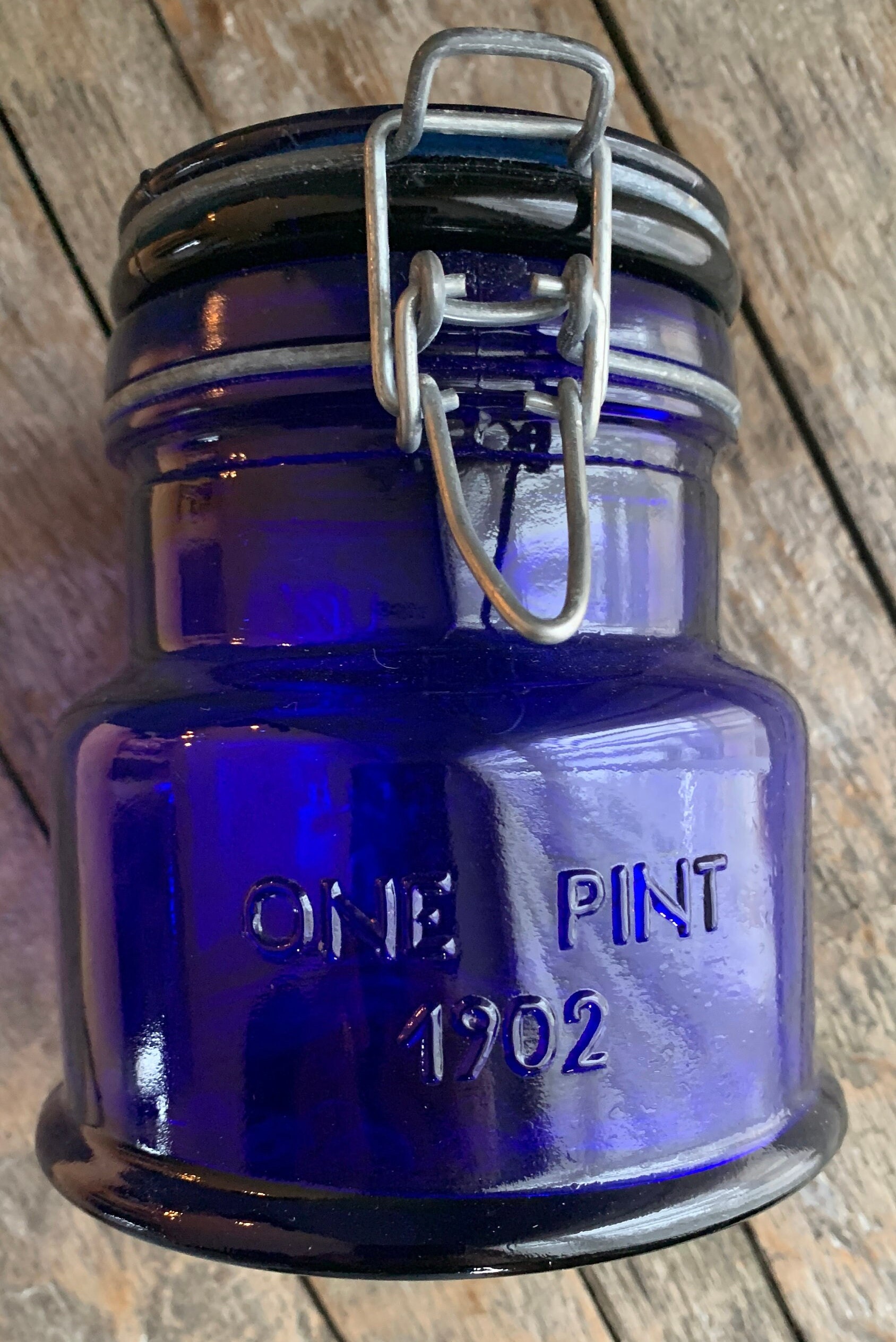 Vintage Cobalt Blue Jar - Etsy