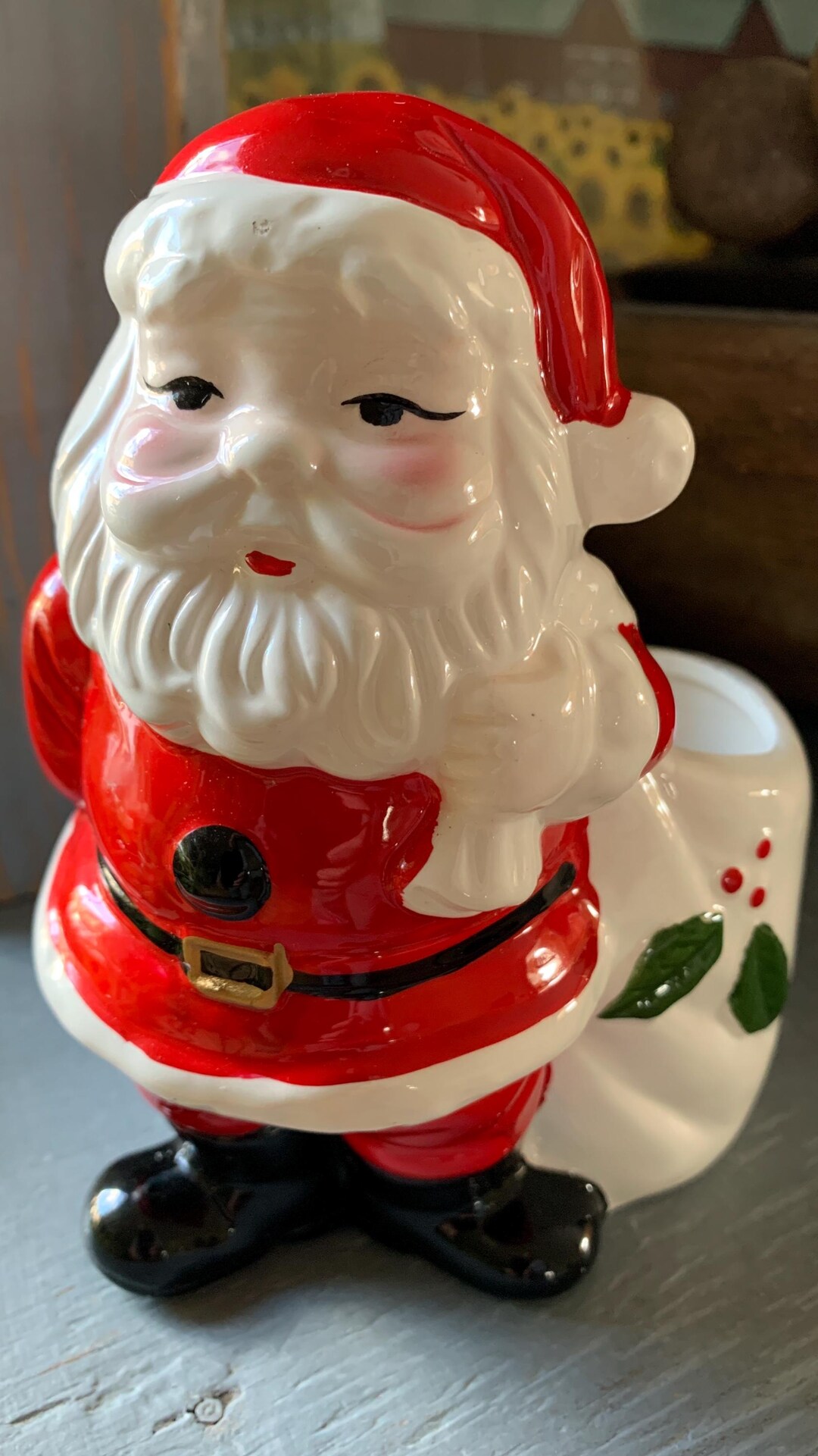 Vintage Santa Planter - Etsy