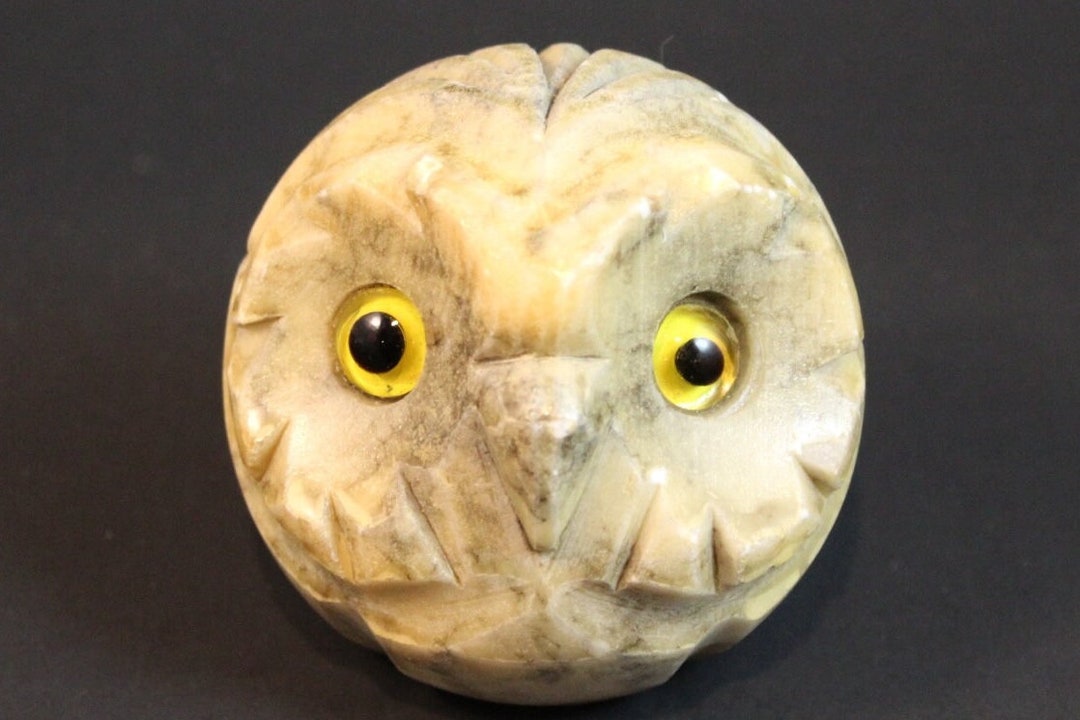 Alabaster Owl Paperweight - Etsy