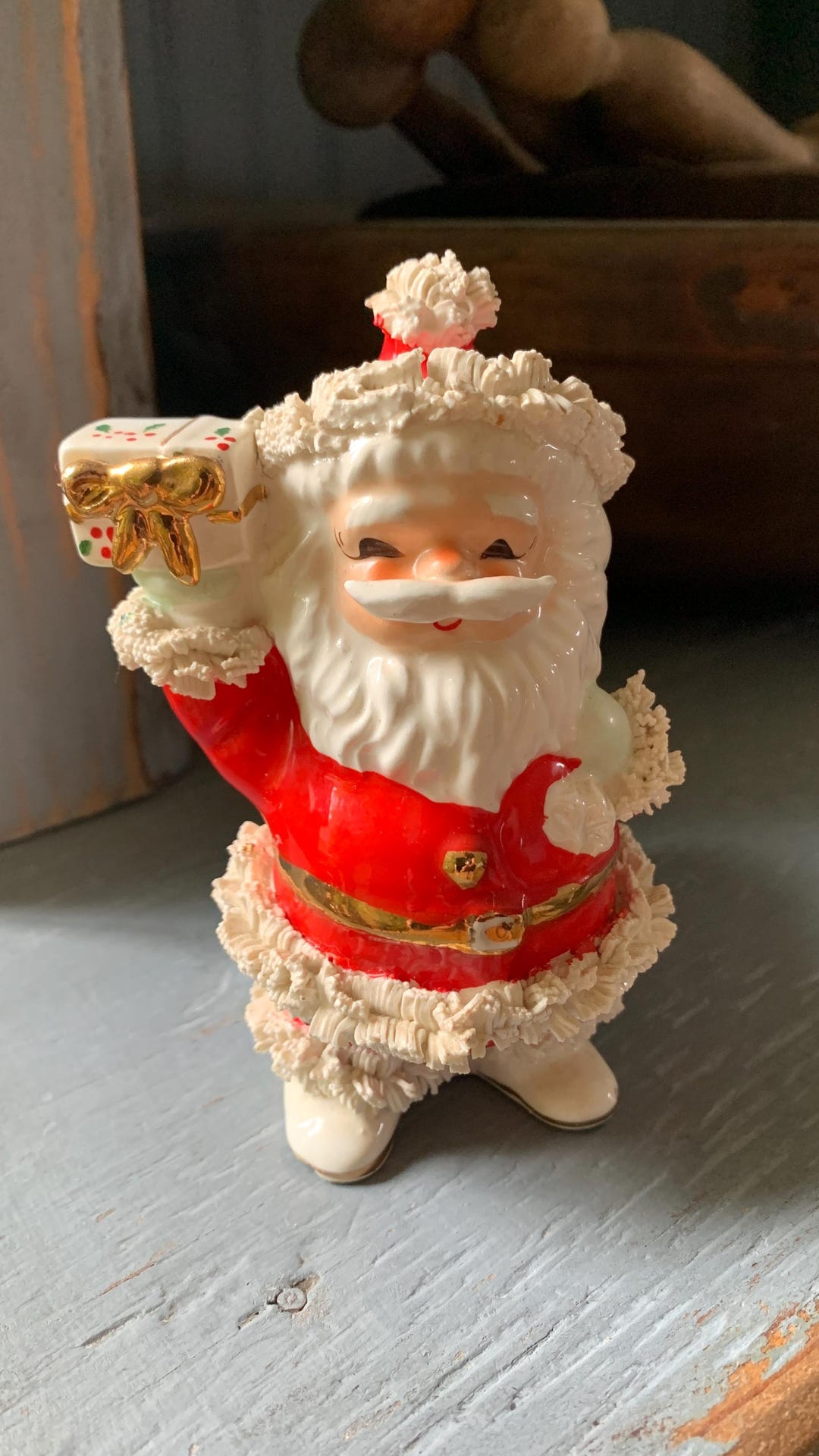 Vintage Spaghetti-trimmed Santa - Etsy