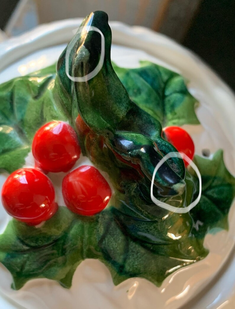 Lefton White Holly Berry Tea Pot - Etsy