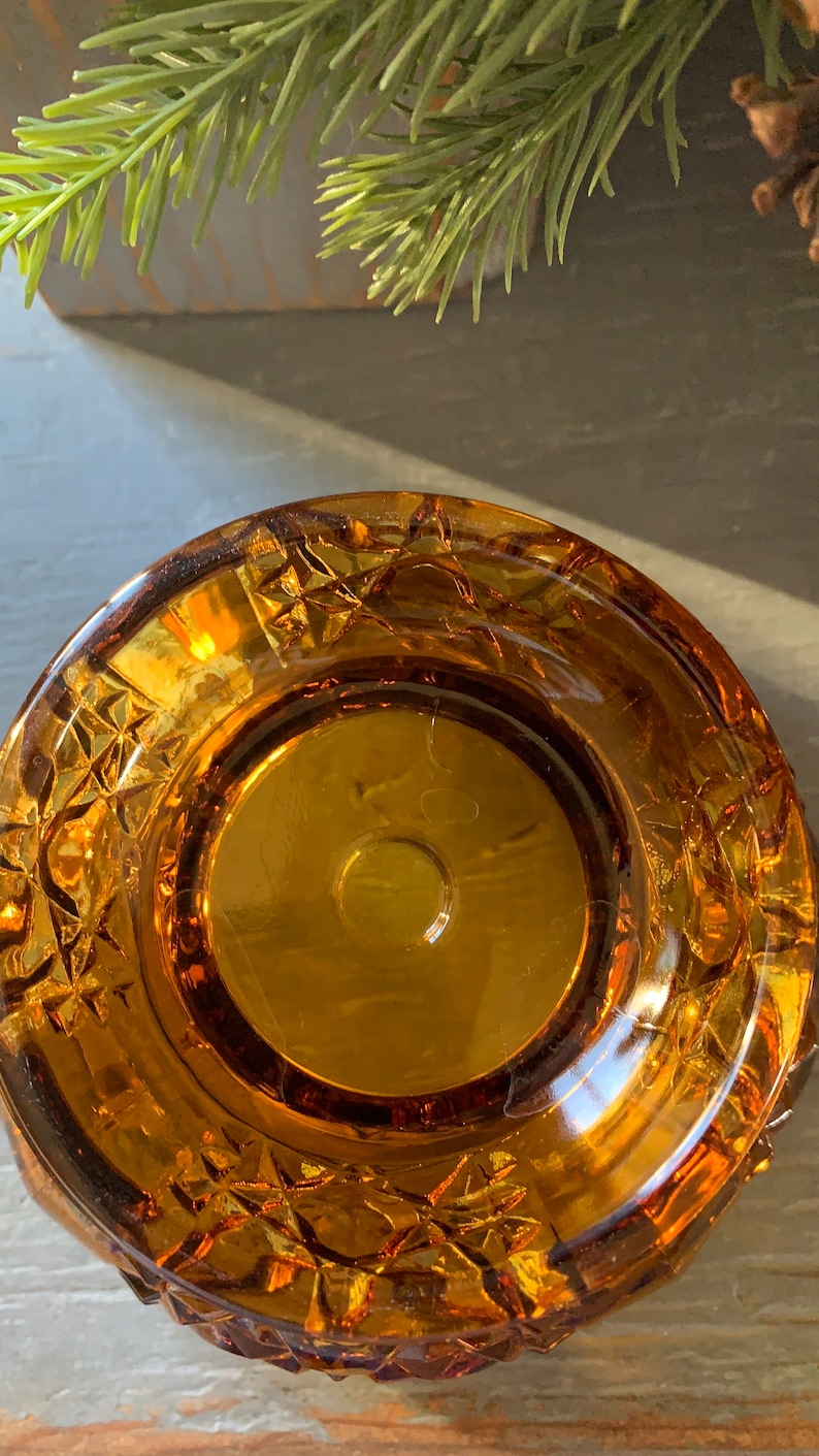 Amber Indiana Glass Fairy Lamp - Etsy