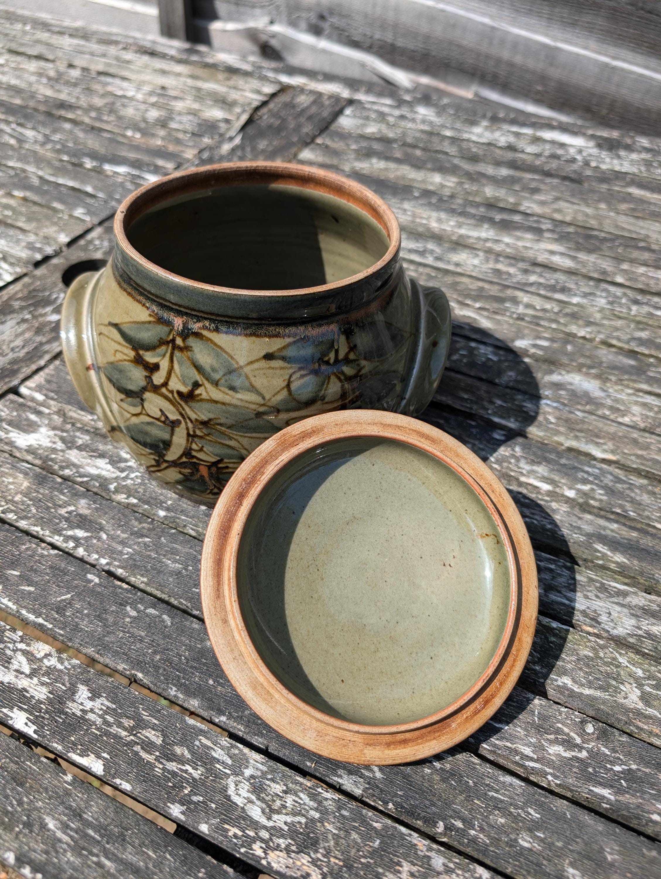 Vintage Glazed Ceramic Jar/pot With Lid - Etsy