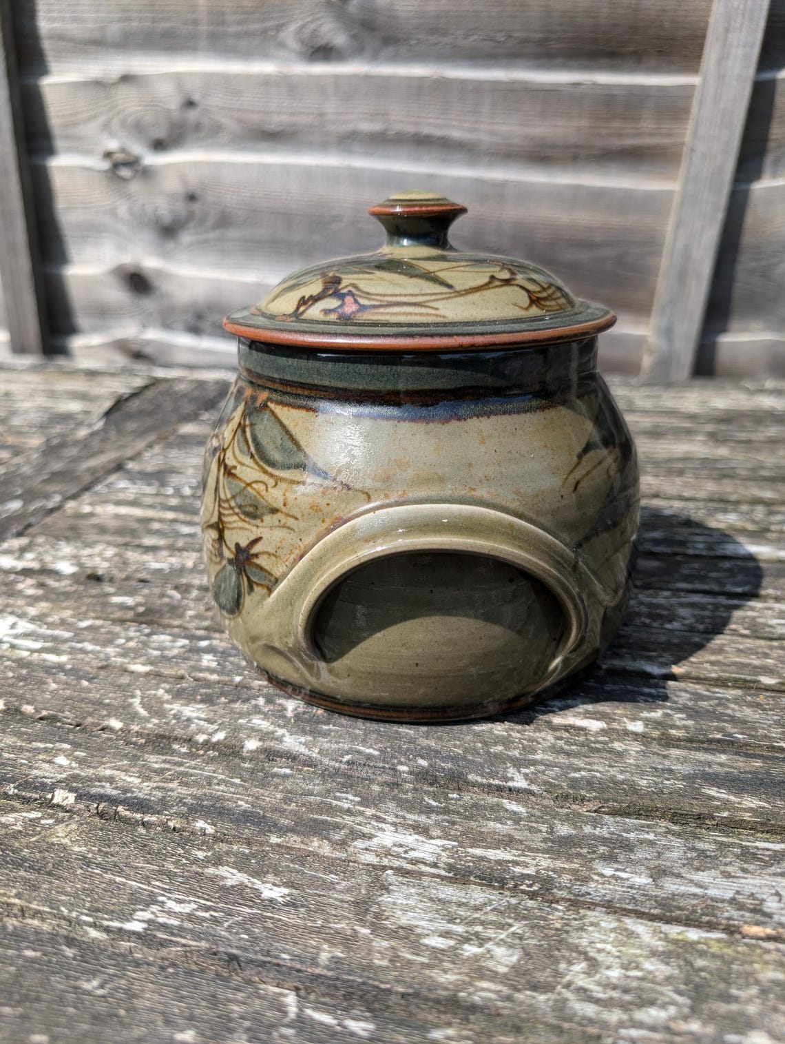 Vintage Glazed Ceramic Jar/pot With Lid - Etsy