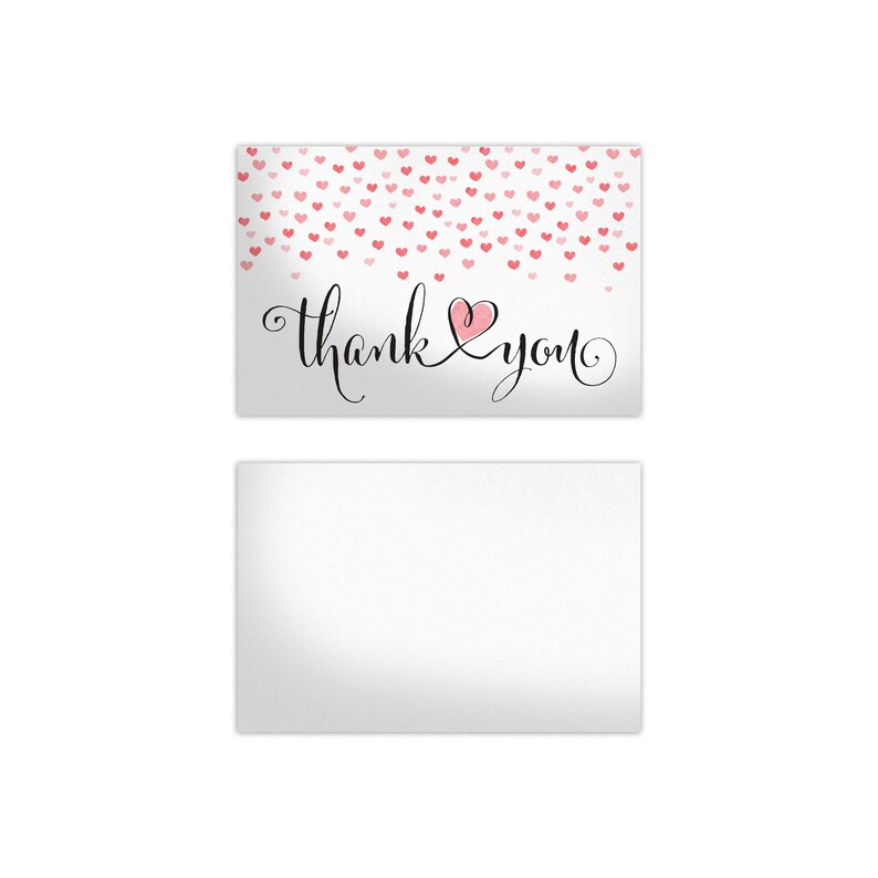 50 Fading Hearts Product Insert Cards, Small Business Thank You Cards ...