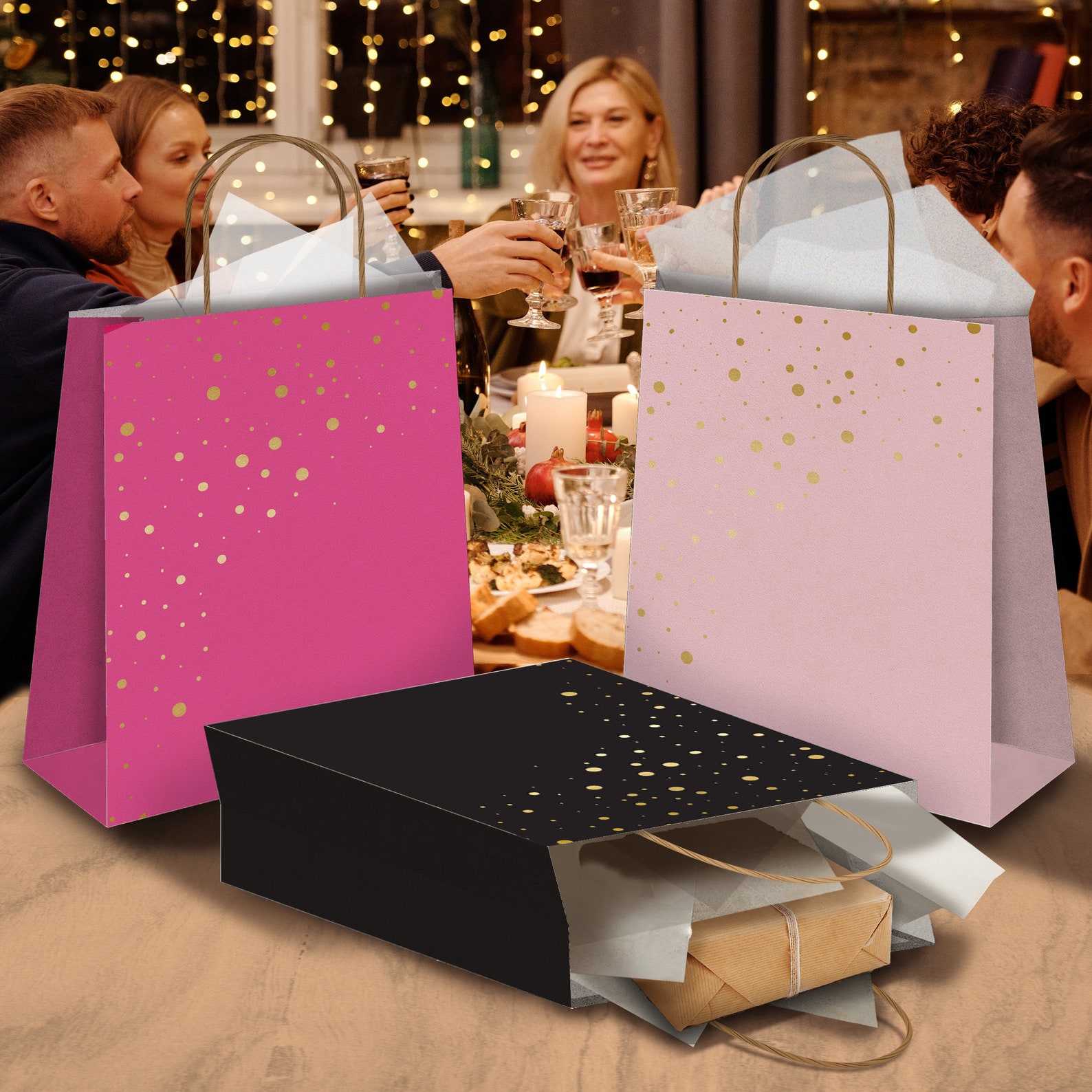 Gold Confetti Paper Bag / Gift Bags 9 Total - Etsy