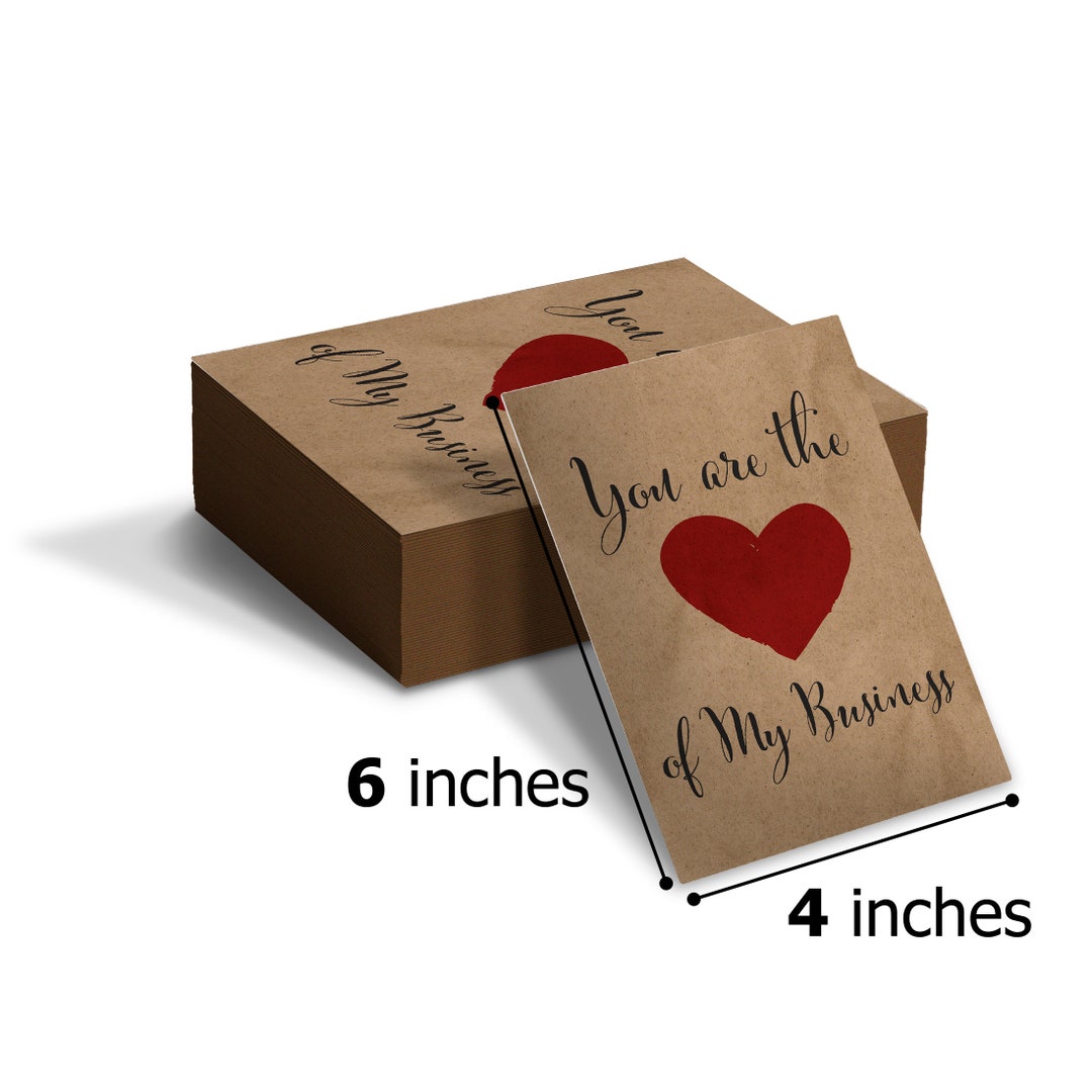 50 Heart of My Business Product Insert Cards, Small Business Thank You ...