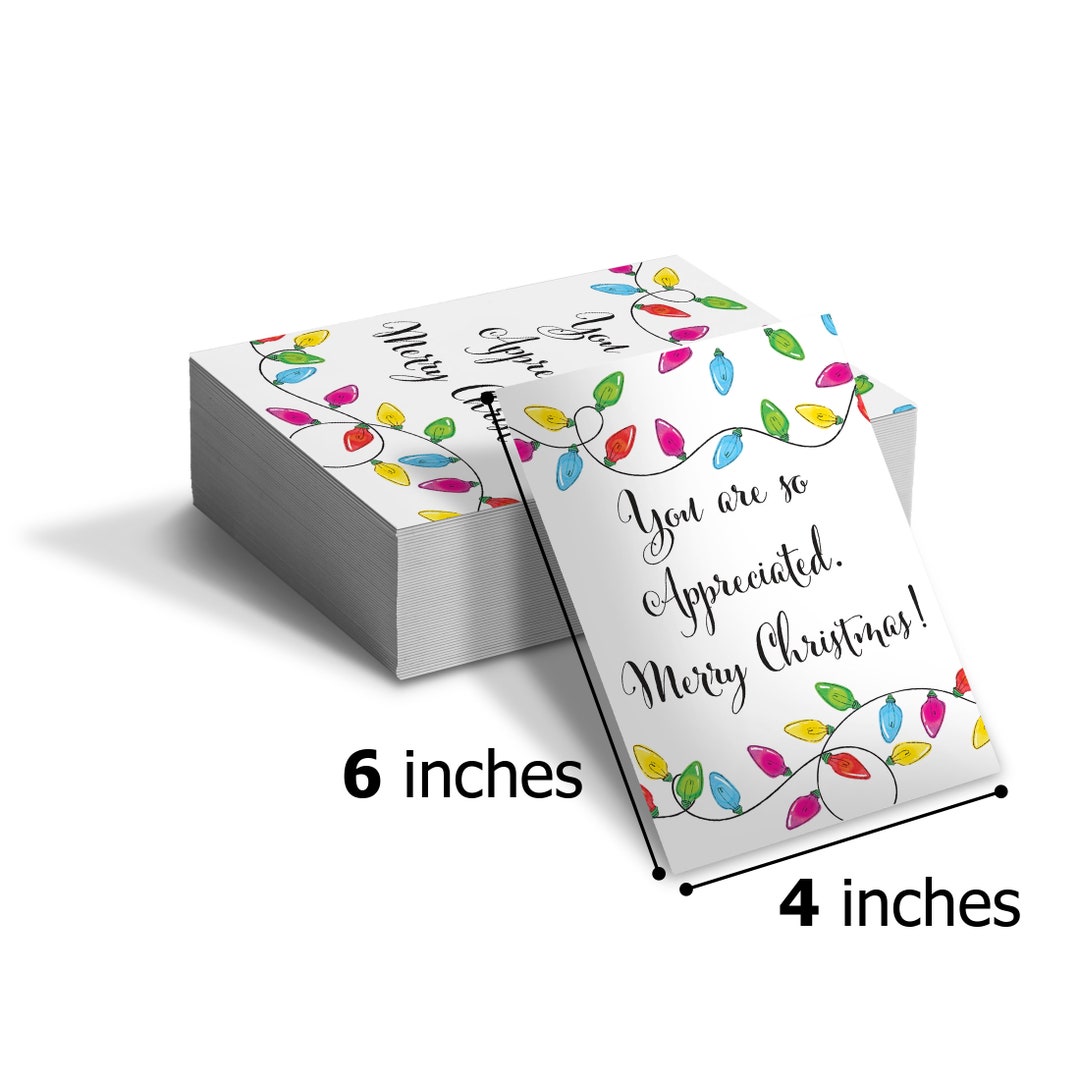 50 Merry and Bright Product Insert Cards, Small Business Thank You ...