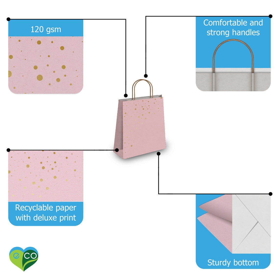 Gold Confetti Paper Bag / Gift Bags 9 Total - Etsy