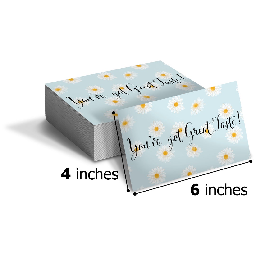 50 Daisy Product Insert Cards, Small Business Thank You Cards ...