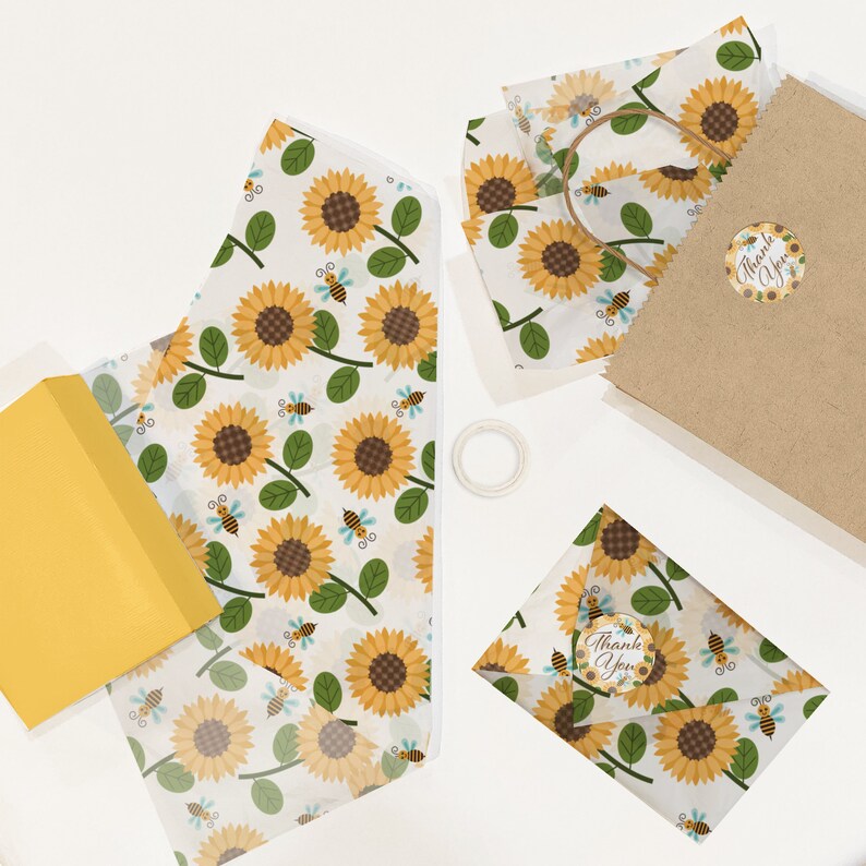 24pc Sunflower Tissue Paper 20"x30" Sheets - Etsy