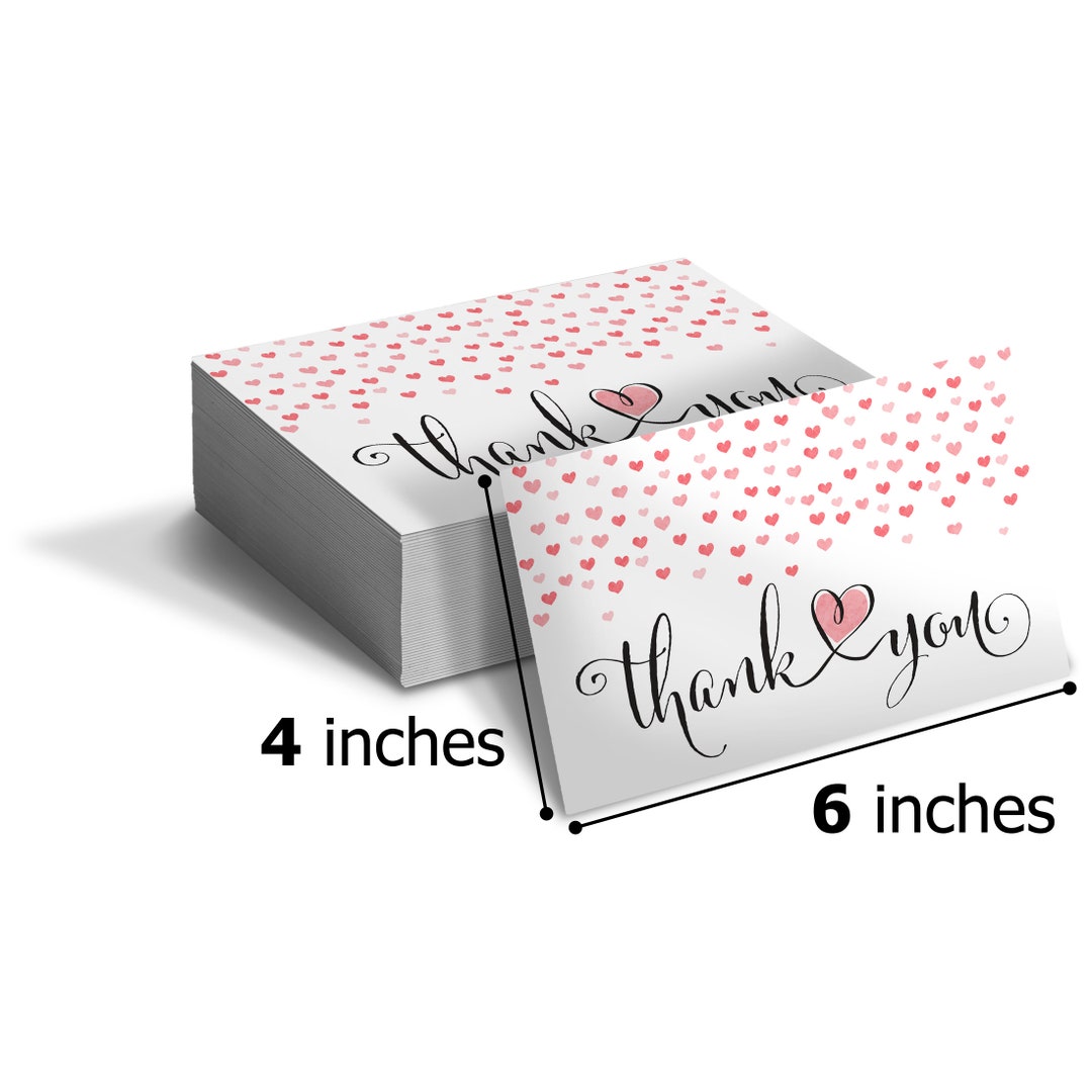 50 Fading Hearts Product Insert Cards, Small Business Thank You Cards ...